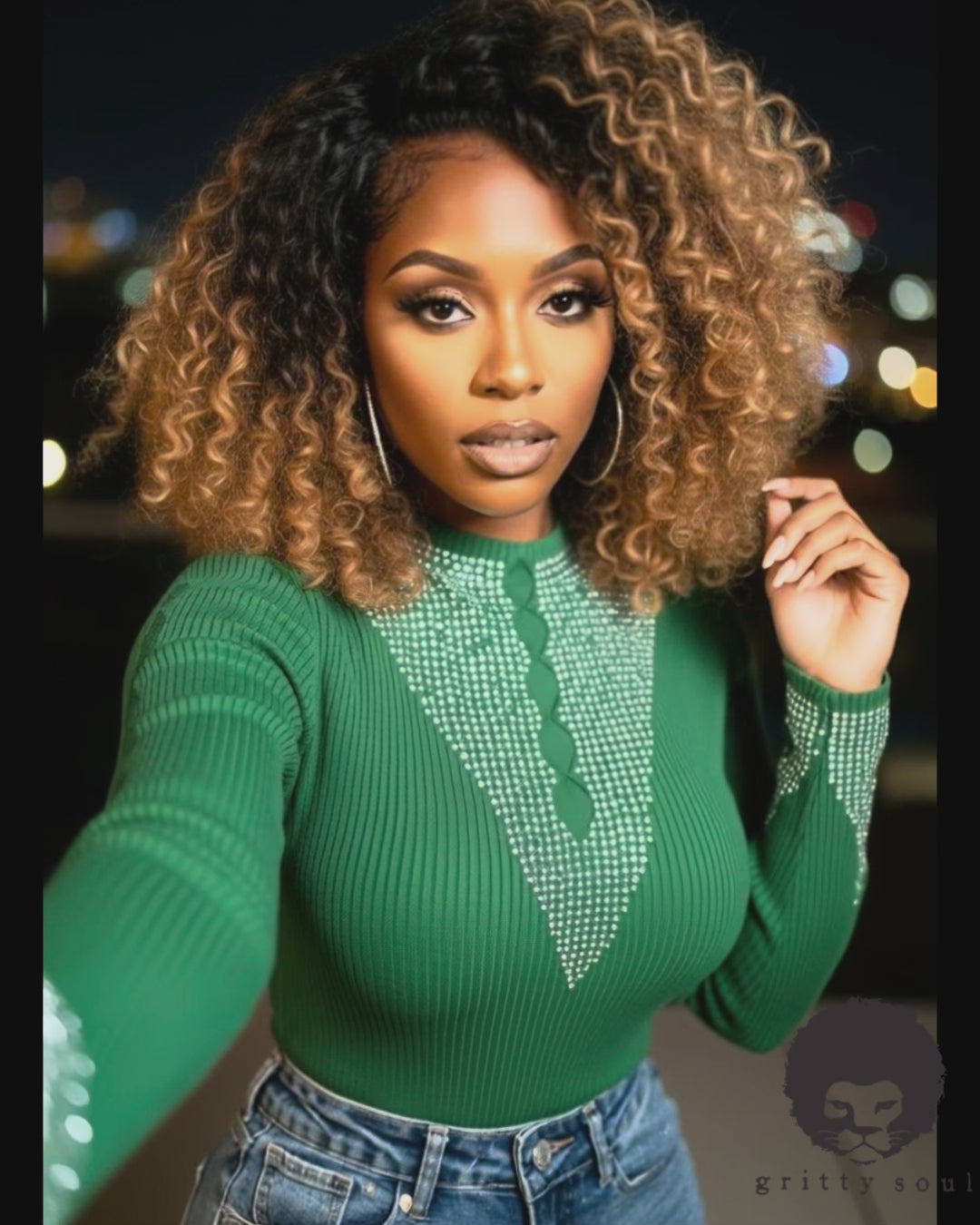 Crystal Dusted Top - Green – Gritty Soul